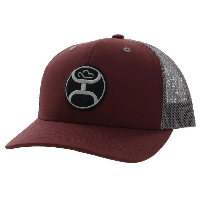 Hooey Primo 6 Panel Trucker Hat w/Logo Maroon/Grey - StateLineTack.com ...