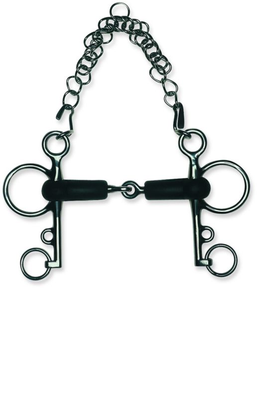 Metalab Jointed 13mm Rubber Pelham w/Curb Chain - StateLineTack.com