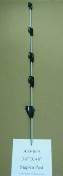 StepIn Fence Post 3/4x4ft Silver - StateLineTack.com - StableSteals