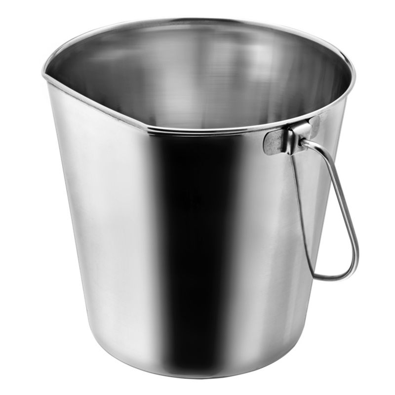 Indipets Flat-Sided Stainless Steel Pail - StateLineTack.com - StableSteals