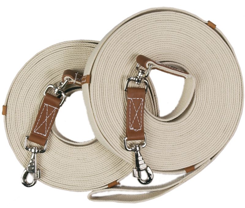Basic Cotton Web Long Ground Driving Lines - StateLineTack.com