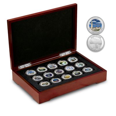 Canadian Provincial Medallion Collection With Velvet-Lined Display Case