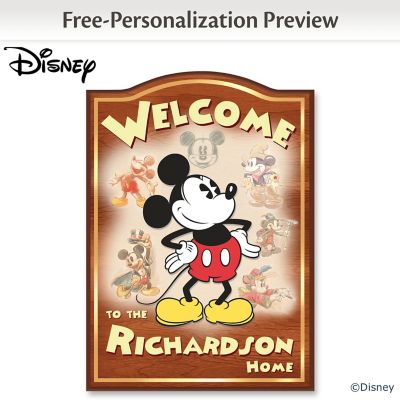 Personalized Disney Mickey Mouse Welcome Sign