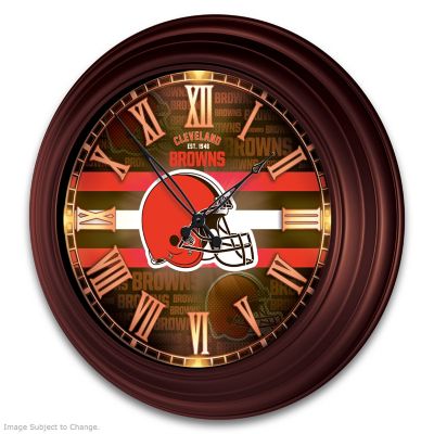 Cleveland Browns NFL Outdoor Illuminated Atomic Wall Clock Featuring A ...