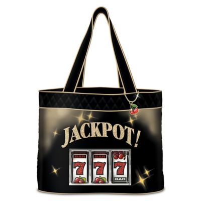 Jackpot! Tote Bag Womens Black Tote Bag Featuring Quilted Diamond ...