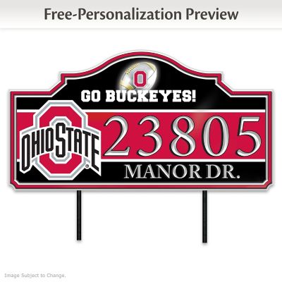 The Ohio State University Buckeyes Personalized Outdoor Address Sign