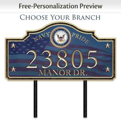 Military Personalized Patriotic Outdoor Address Sign Featuring Graphics ...