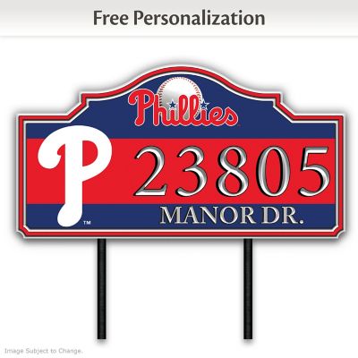 Philadelphia Phillies Personalized MLB Outdoor Address Sign Featuring ...