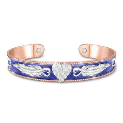 Guardian Angel Healing Embrace Bangle-Style Copper Bracelet Featuring A ...