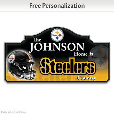 Pittsburgh Steelers 1 Wide Weather-Safe NFL Outdoor Welcome Sign ...