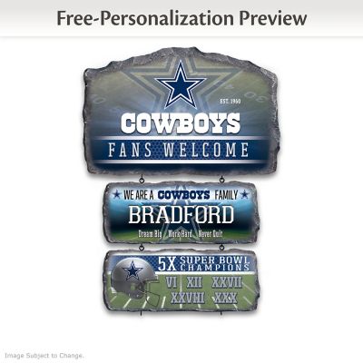 Dallas Cowboys Personalized NFL Welcome Sign Collection Featuring Team ...