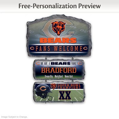 Chicago Bears Personalized NFL Welcome Sign Collection Featuring Team ...