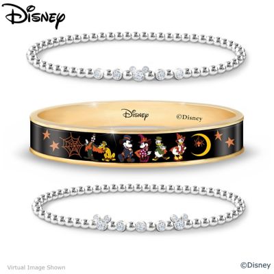 Disney A Year Of Celebration Womens Gold-Tone Bangle Bracelet ...