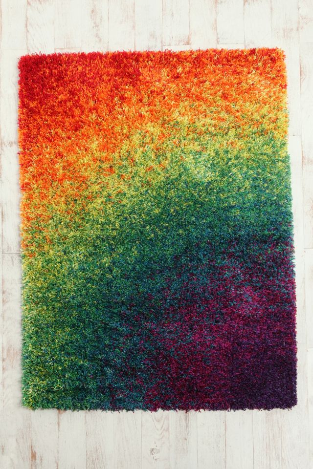 Rainbow Shag Rug | Urban Outfitters