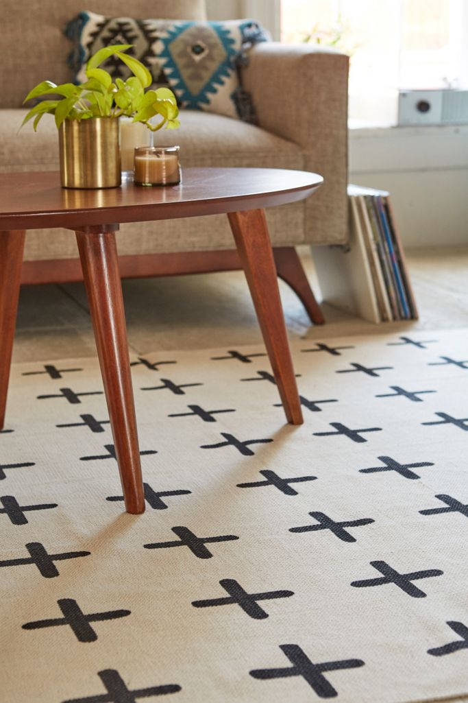 Plus Sign Printed Rug | Urban Outfitters