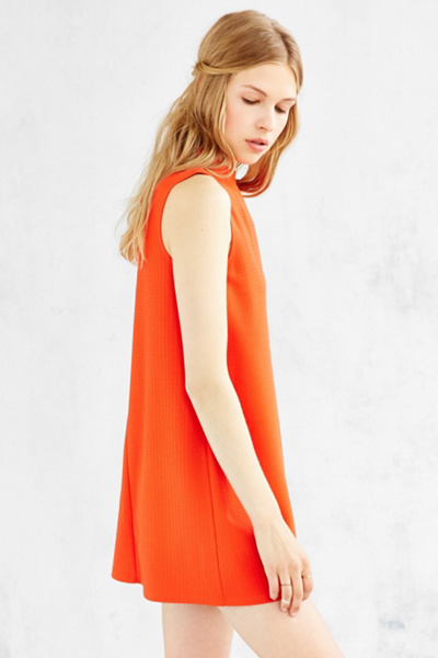 Cooperative Textured Funnel Shift Dress | Urban Outfitters