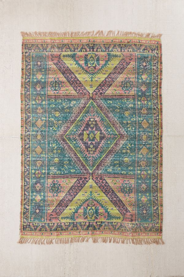 Alder Overdyed Printed Jute Rug | Urban Outfitters