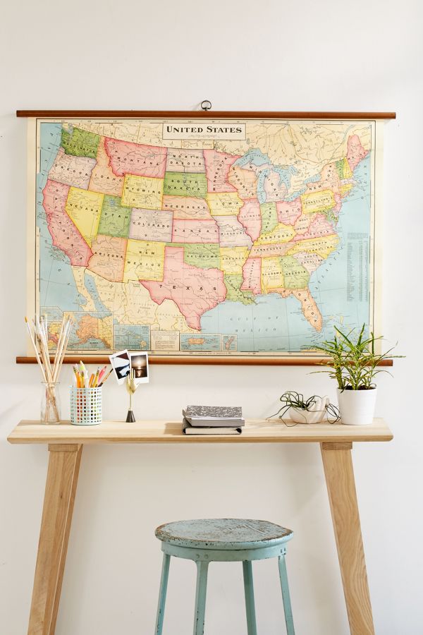 USA Map School Chart Wall Hanging | Urban Outfitters