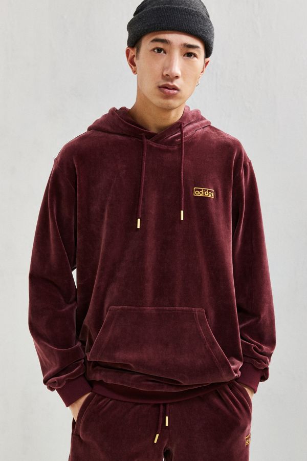 adidas Velour Hoodie Sweatshirt | Urban Outfitters