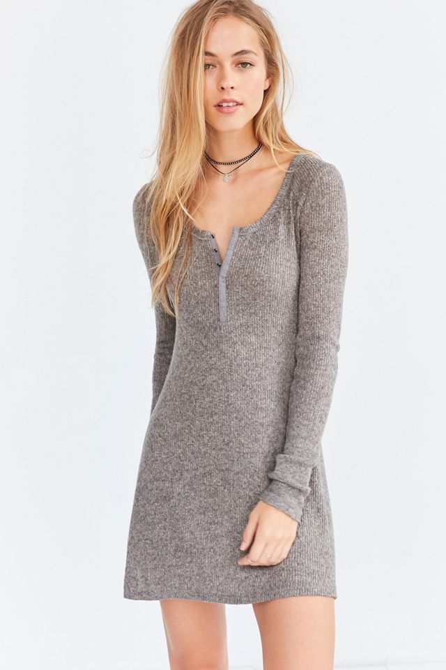 BDG Samual Cozy Henley Long-Sleeve Mini Dress | Urban Outfitters BDG Samual Cozy Henley Long-Sleeve Mini Dress | Urban Outfitters