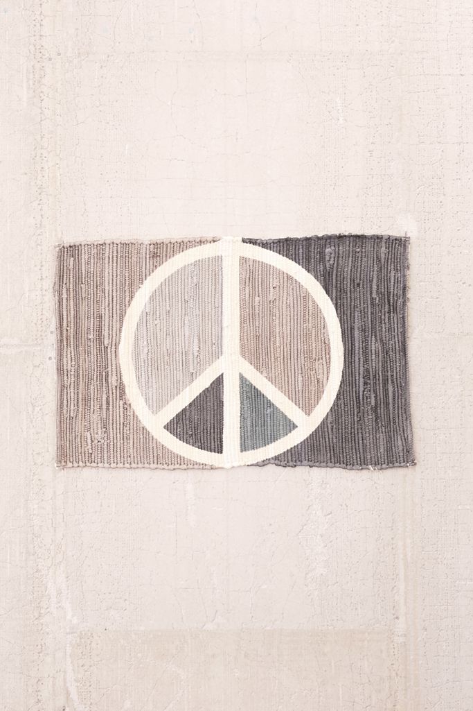 Peace Sign Printed Rug | Urban Outfitters