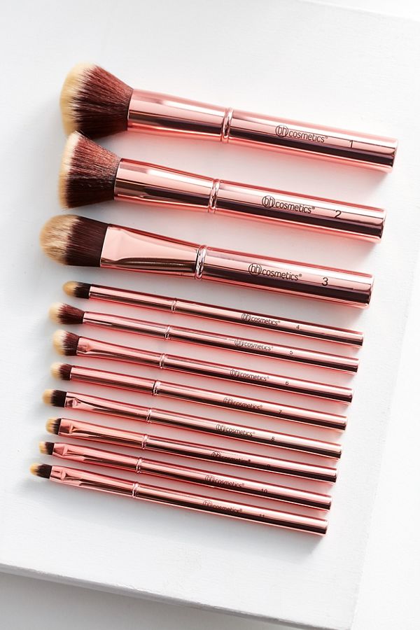 bh cosmetics Metal Rose 11-Piece Brush Set | Urban Outfitters