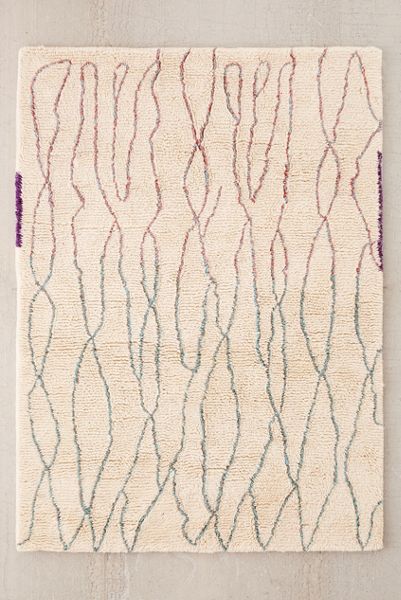 Diamond Lines Shag Rug | Urban Outfitters