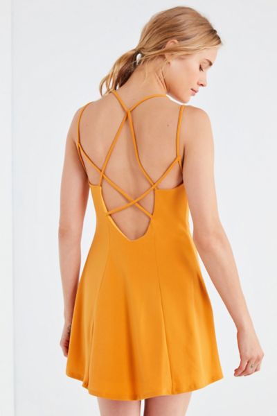 Silence Noise Strappy Low Back Mini Skater Dress Urban Outfitters