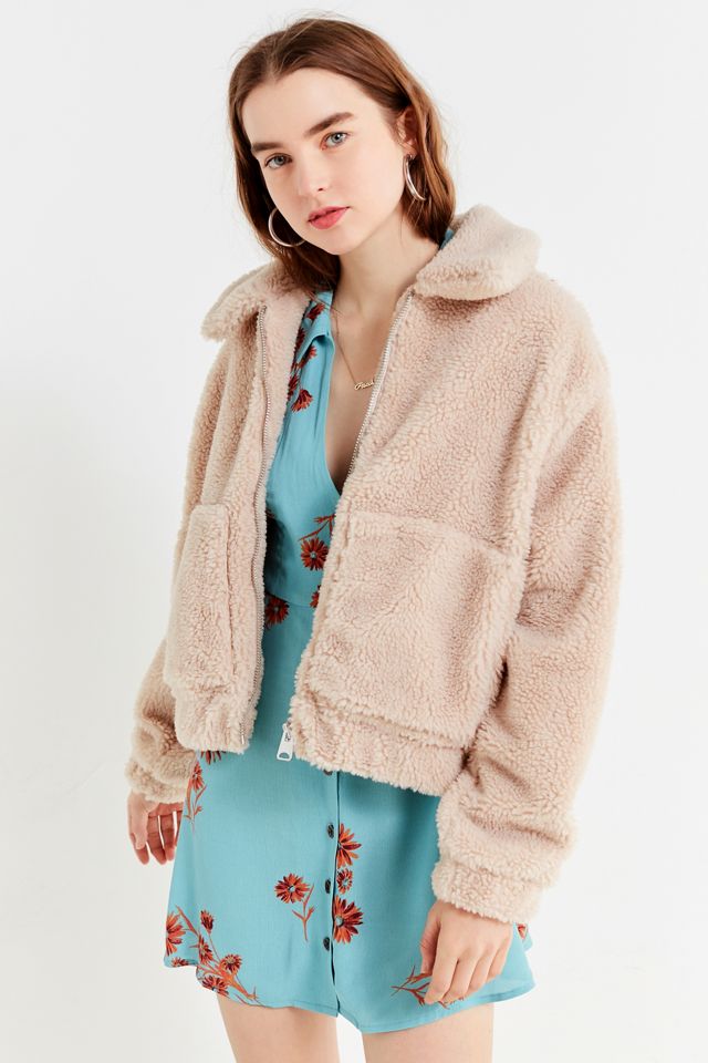 UO Cropped Fuzzy Jacket | Urban Outfitters Canada