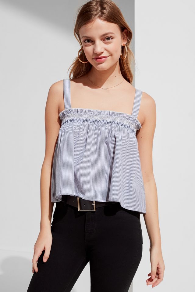 UO Striped Smocked Tank Top | Urban Outfitters