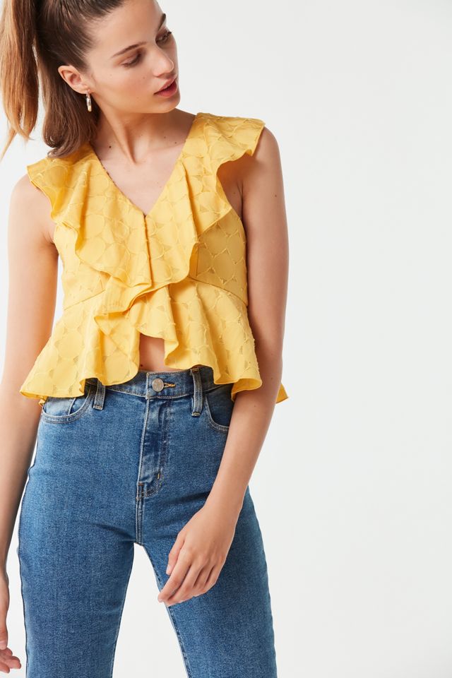 UO Magnetize Ruffle Peplum Top | Urban Outfitters