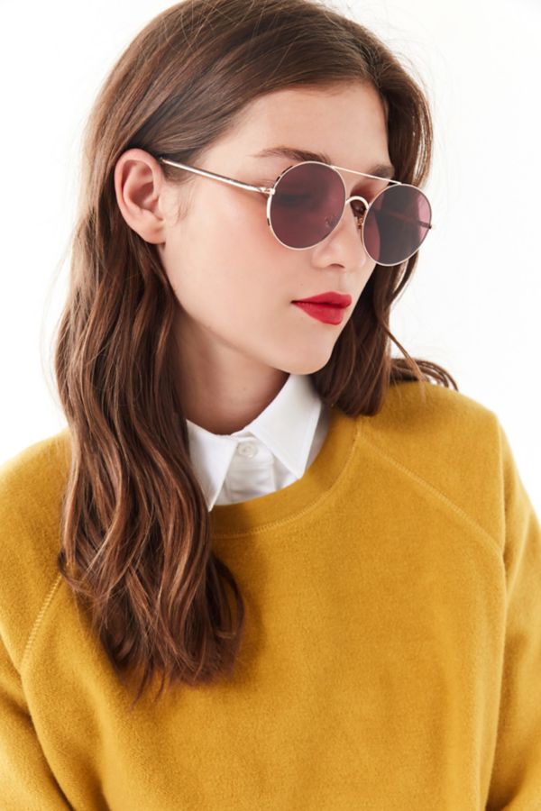 Rounded Aviator Sunglasses Urban Outfitters