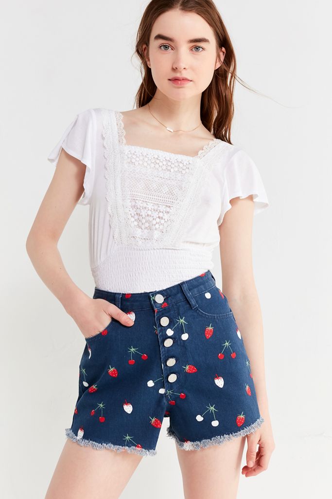 BDG Hazel High-Rise Denim Short – Fruit | Urban Outfitters