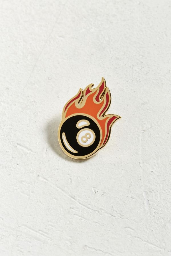 Pintrill Flaming 8-Ball Pin | Urban Outfitters