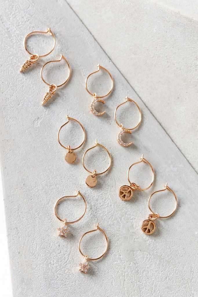 Mini Charm Hoop Earring Set | Urban Outfitters