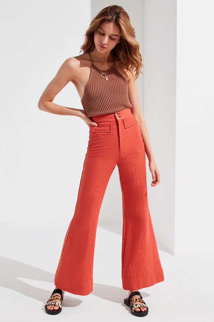 UO Meadow Textured Bell Bottom Pant | Urban Outfitters