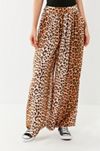 UO Shea Leopard Print Wide Leg Pant | Urban Outfitters
