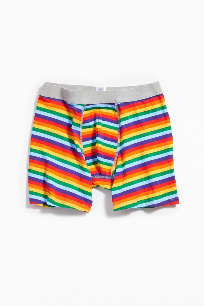Rainbow Stripe Boxer Brief | Urban Outfitters