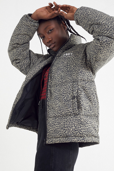 OBEY Ruby Leopard Print Puffer Jacket | Urban Outfitters Canada