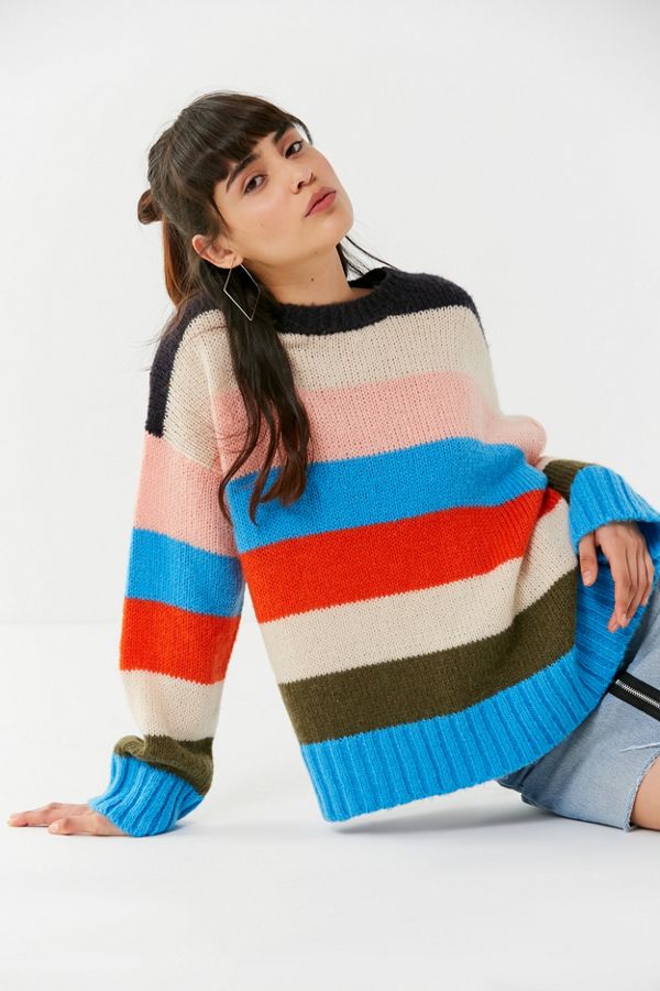 UO Colorblock Striped Sweater | Urban Outfitters