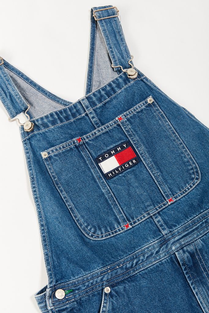 Vintage Tommy Hilfiger ‘90s Pop Stitch Denim Overall | Urban Outfitters