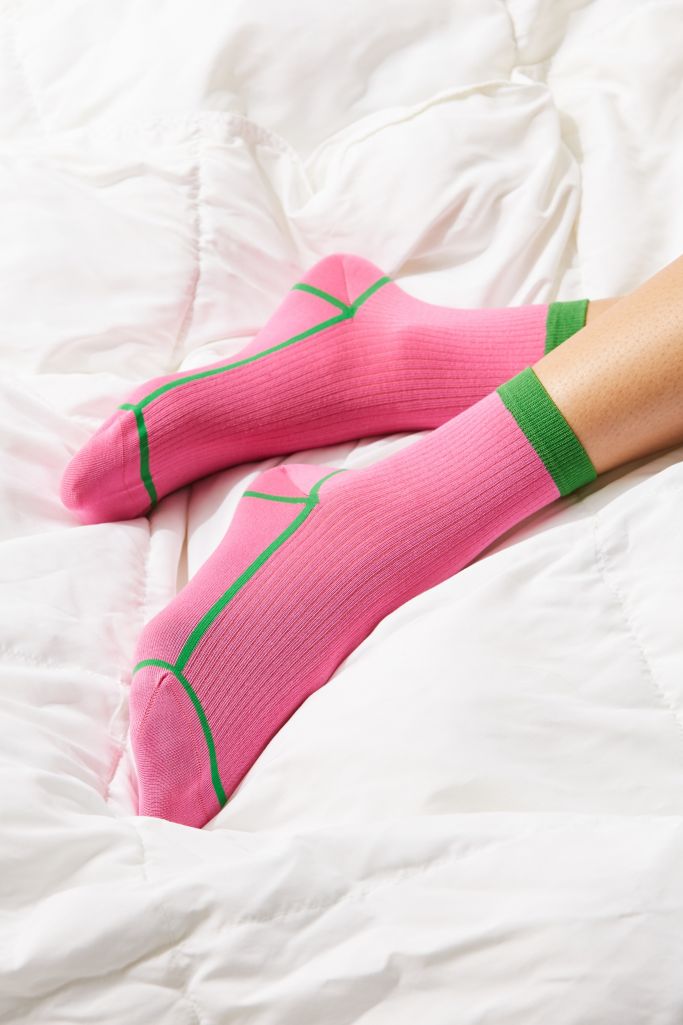 Hysteria By Happy Socks Lily Ribbed Sock Urban Outfitters
