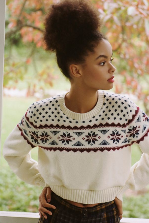 Urban Renewal Remade Fair Isle Cropped Sweater | Urban Outfitters