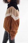 UO Chevron Zip-Front Teddy Jacket | Urban Outfitters