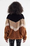 UO Chevron Zip-Front Teddy Jacket | Urban Outfitters