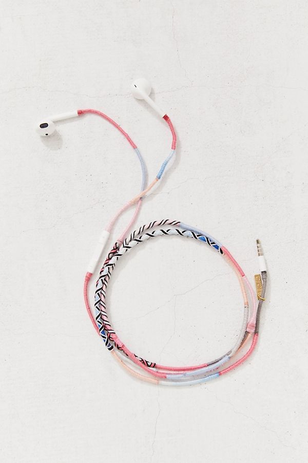 Le Pom Pom Hand-Wrapped Earbud Headphones | Urban Outfitters Canada