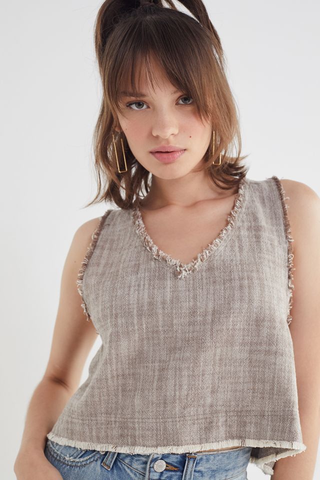 UO Rori Frayed Hem Tank Top | Urban Outfitters