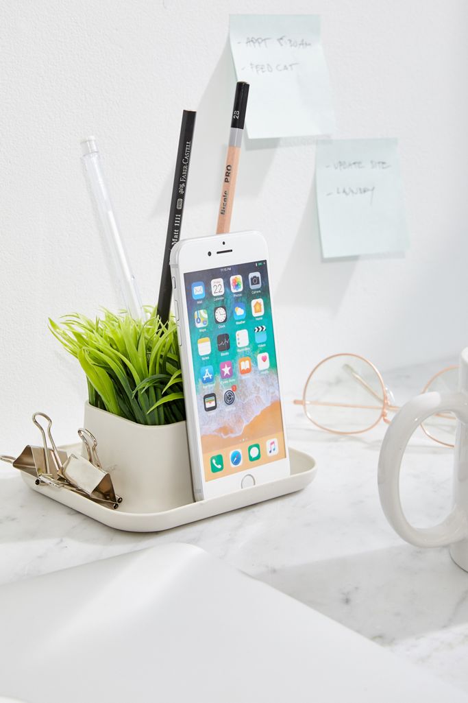 Kikkerland Design Potted Pen Phone Stand | Urban Outfitters Canada
