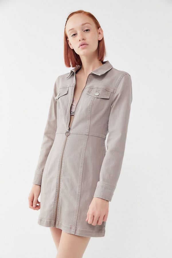 UO June Zip-Front Mini Dress | Urban Outfitters