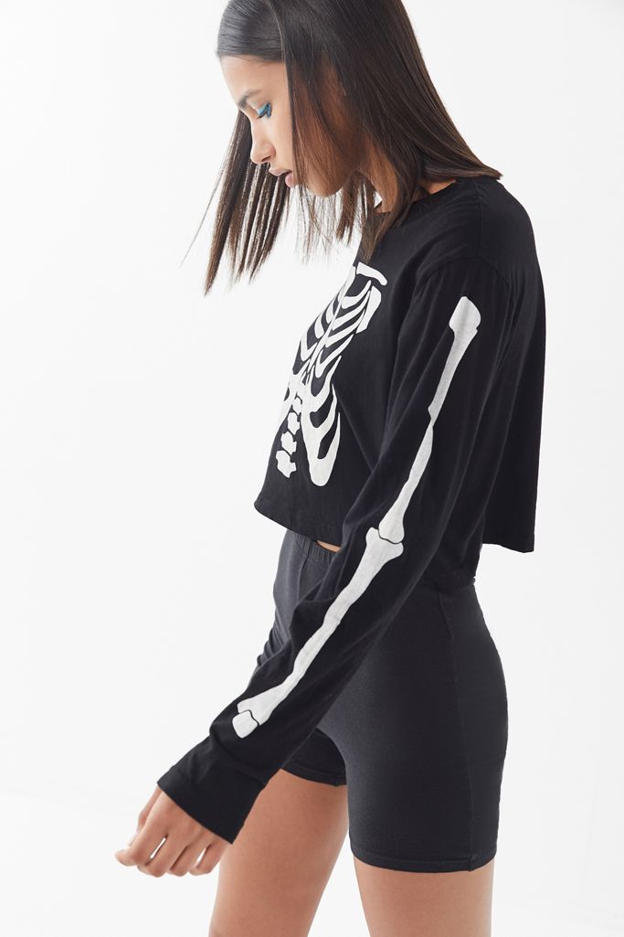 Truly Madly Deeply Skeleton Cropped Top | Urban Outfitters